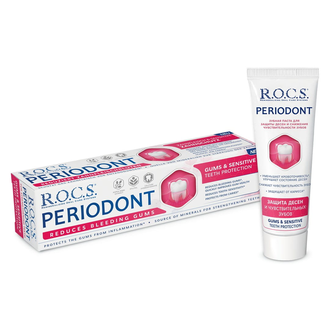 ROCS pasta do zębów PERIODONT Gums & Sensitive - pasta remineralizująca ...
